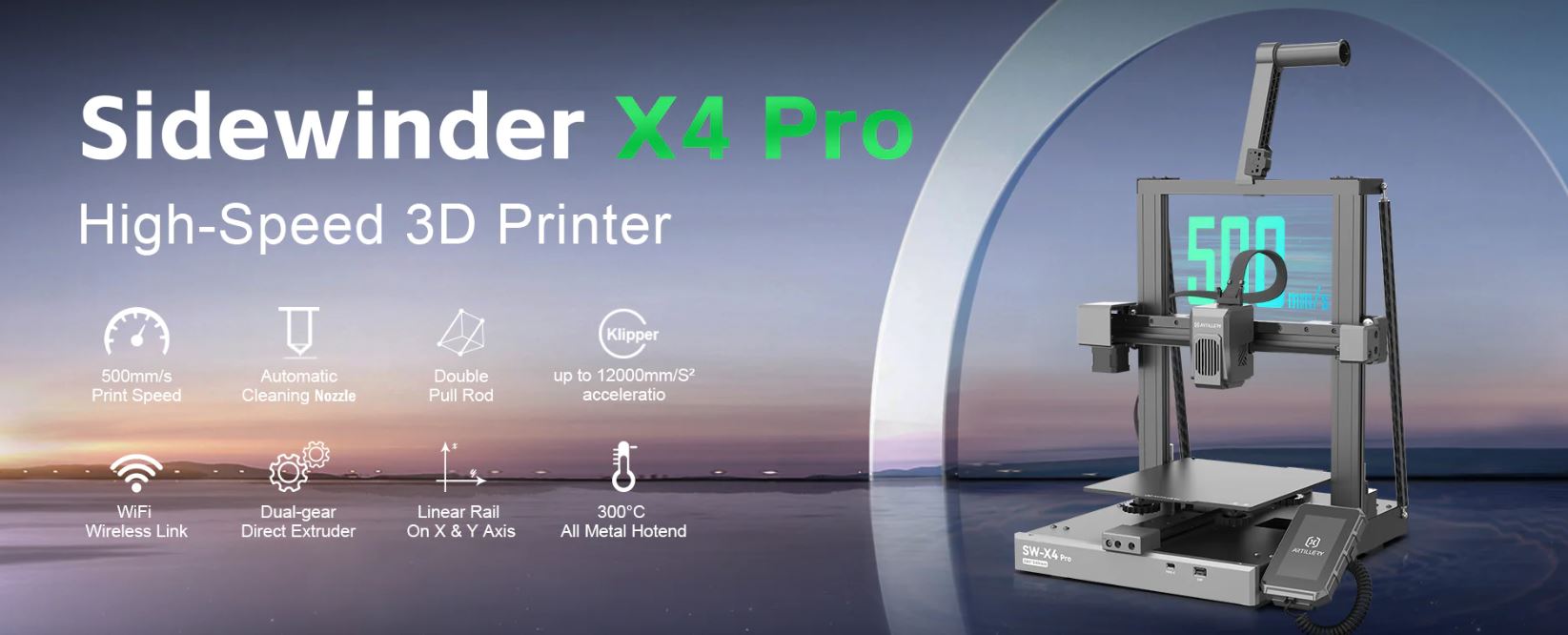پرینتر سه بعدی فیلامنتی آرتیلری Artillery Sidewinder X4 Pro